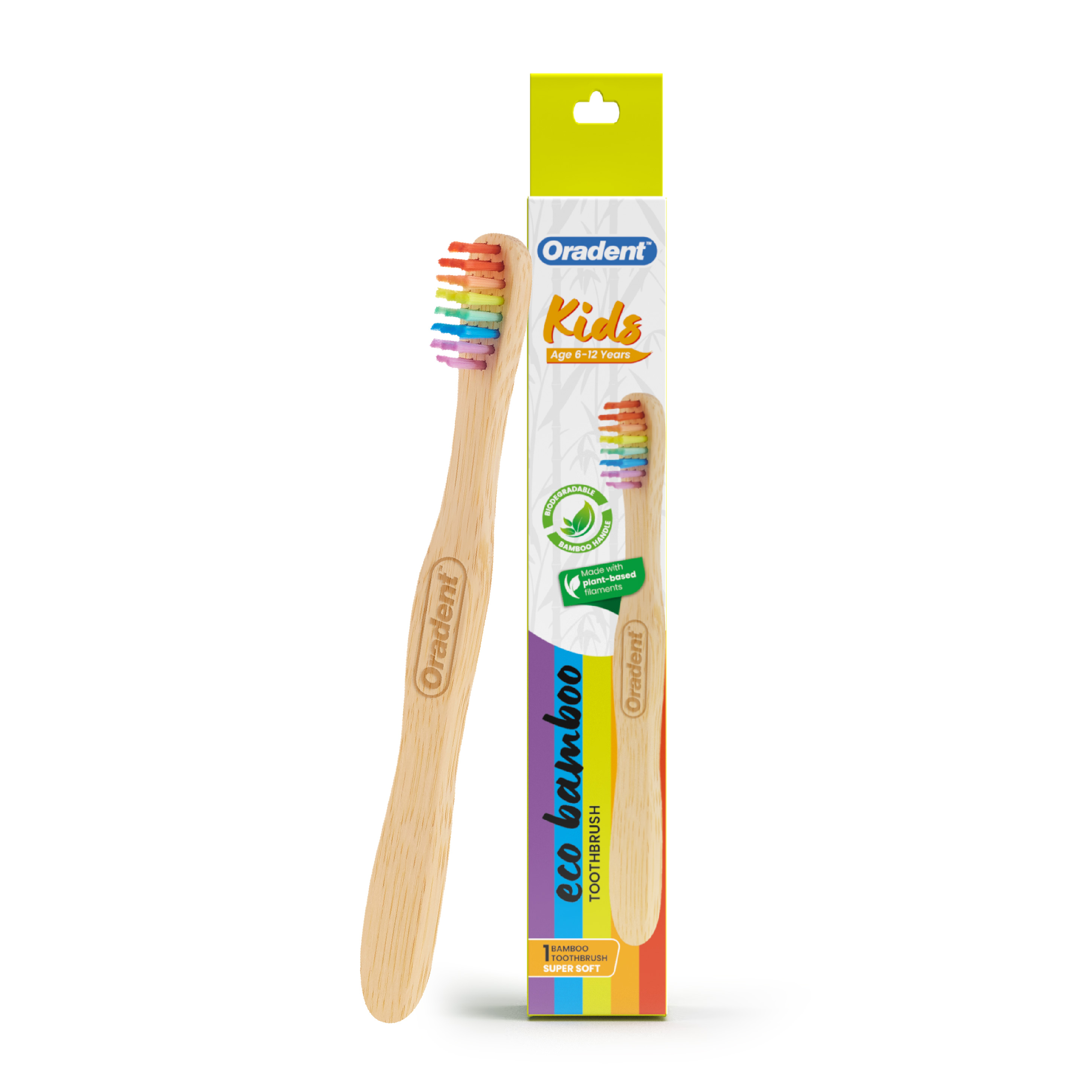 Buy Oradent Eco Kids Toothbrush Super Soft White 1s online at best price in the UAE | Life Pharmacy